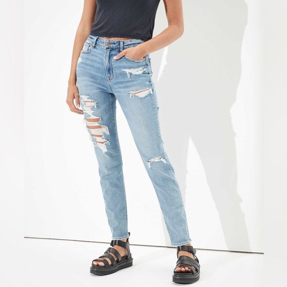 Ae Ripped Mom Jeans